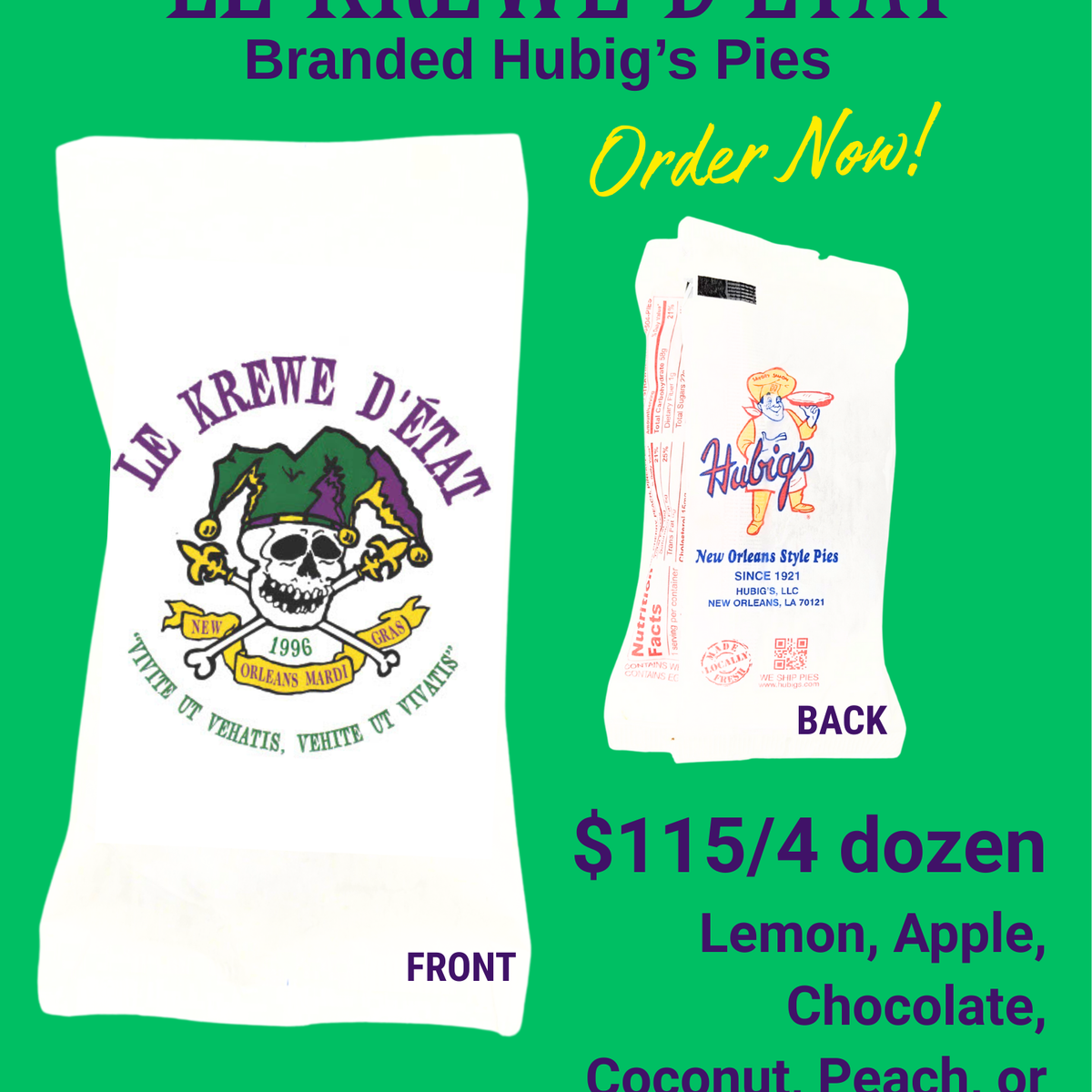 Krewe d'Etat Pies | Hubig's Pies